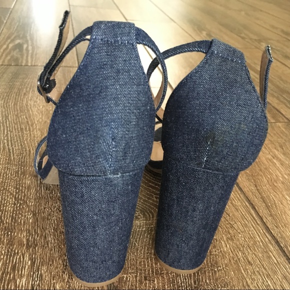 Brash | Shoes | Brash Denim Style Block Heel Sandals | Poshmark